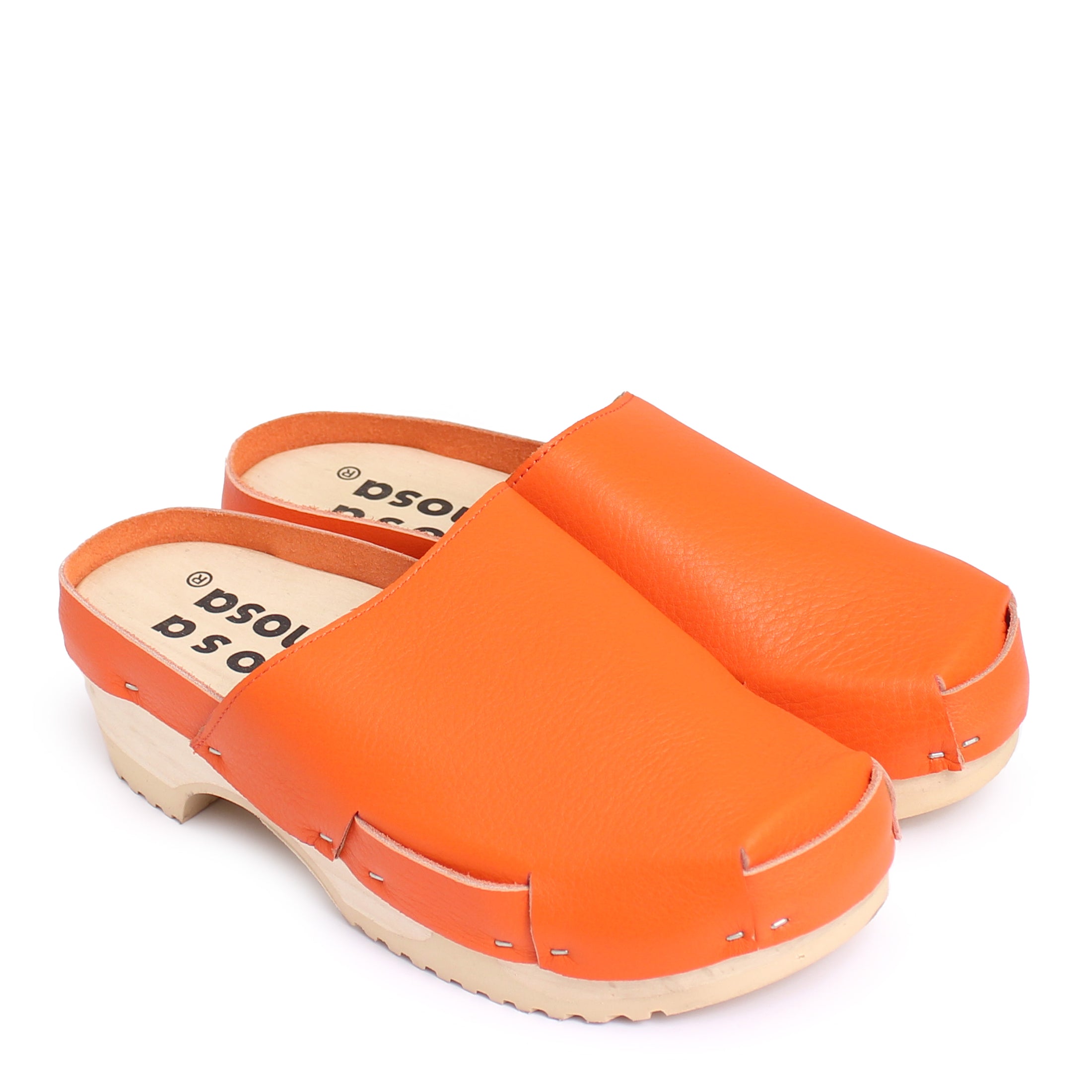 DONAU + Leather Clogs + Orange – rosa mosa