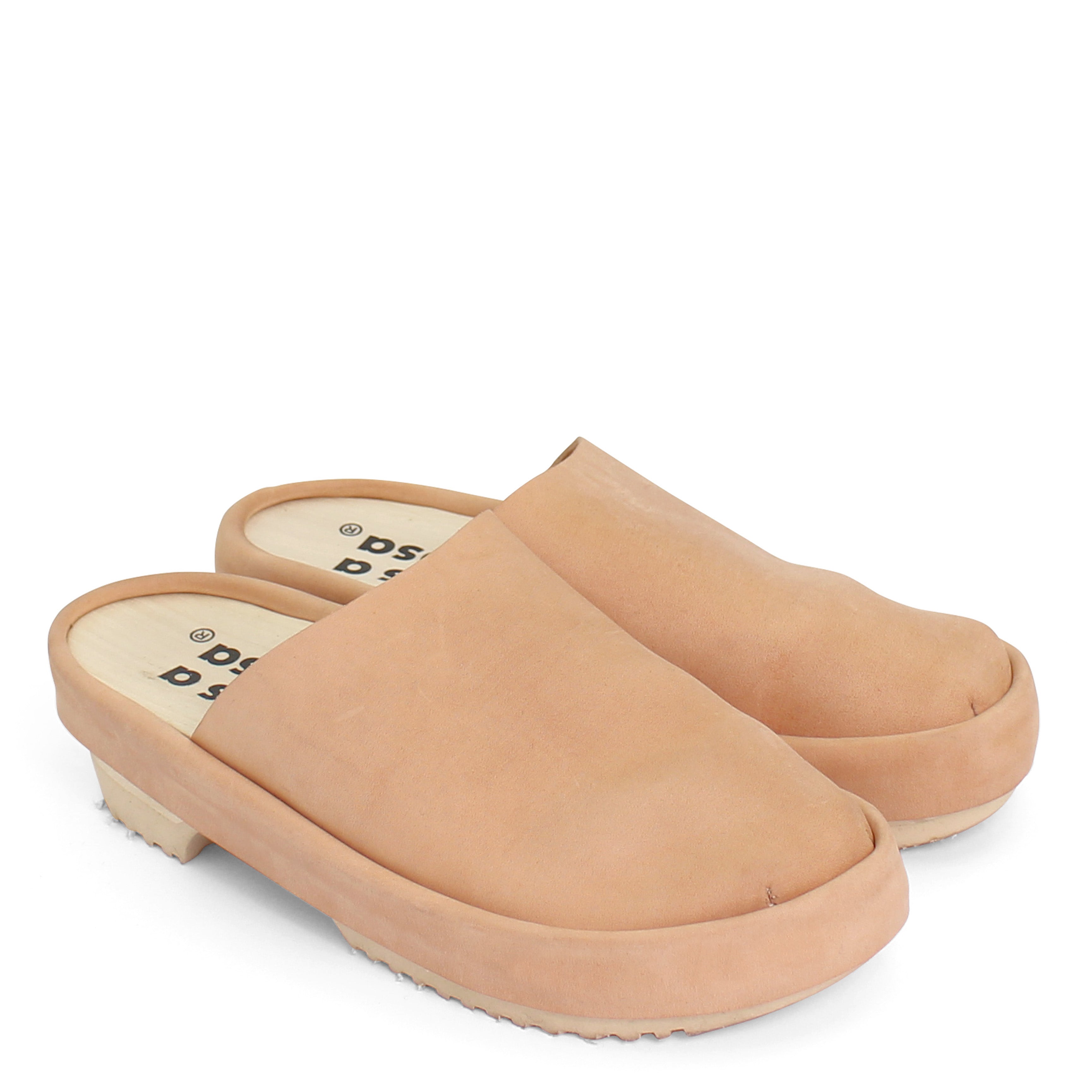 BOAT + Leather Clog Shoes + Beige – rosa mosa