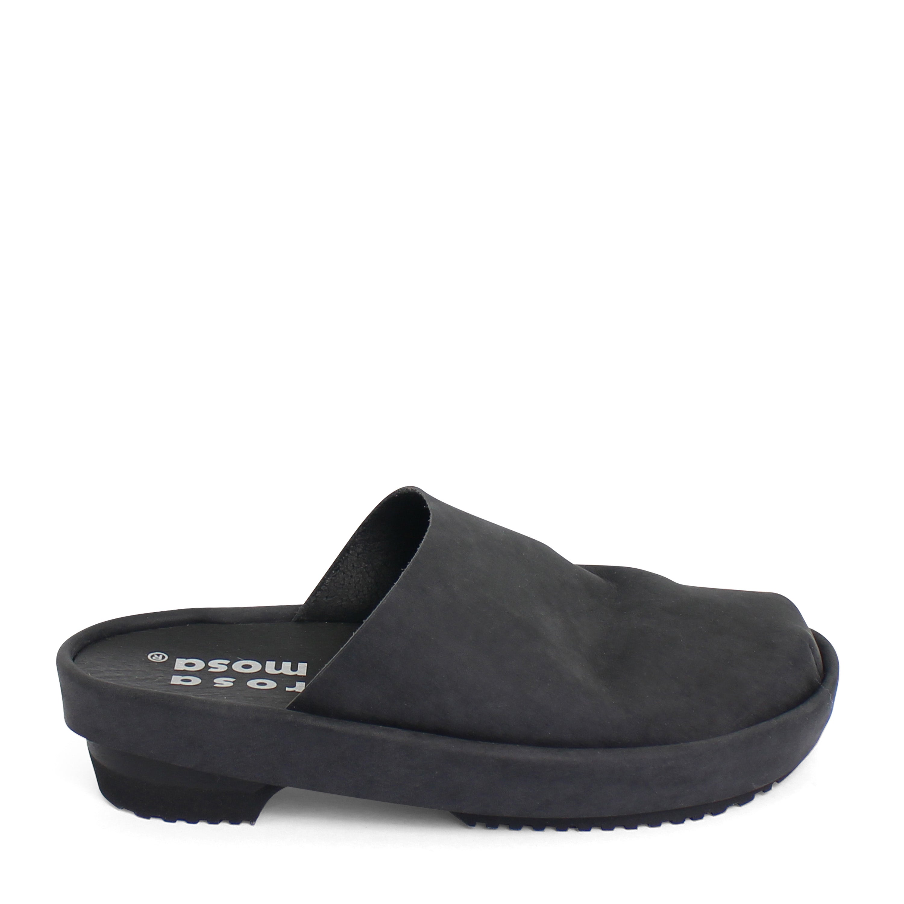 BOAT + Leather Clog Shoes + Black – rosa mosa