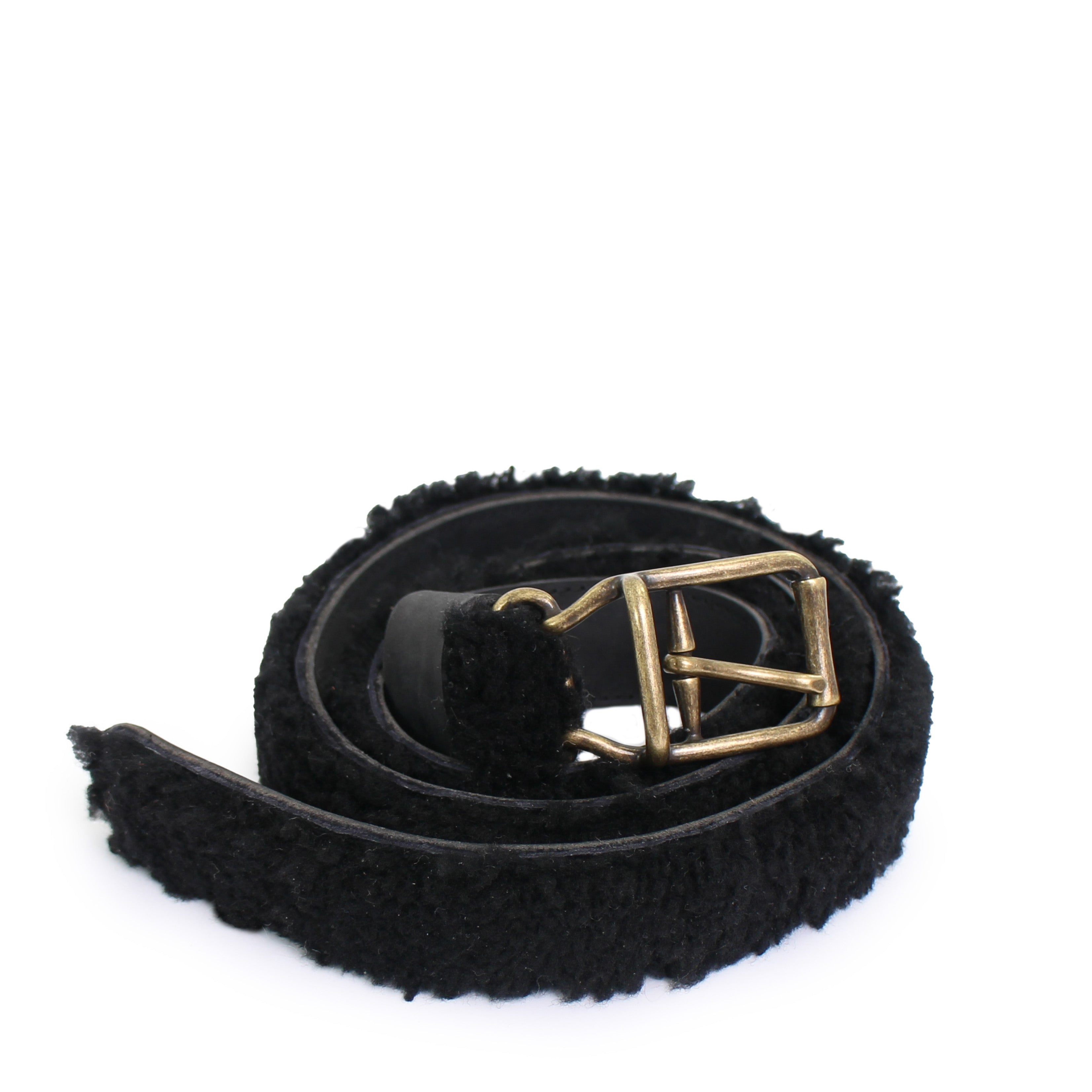 UNISEX SHEARLING BELT + Black – rosa mosa