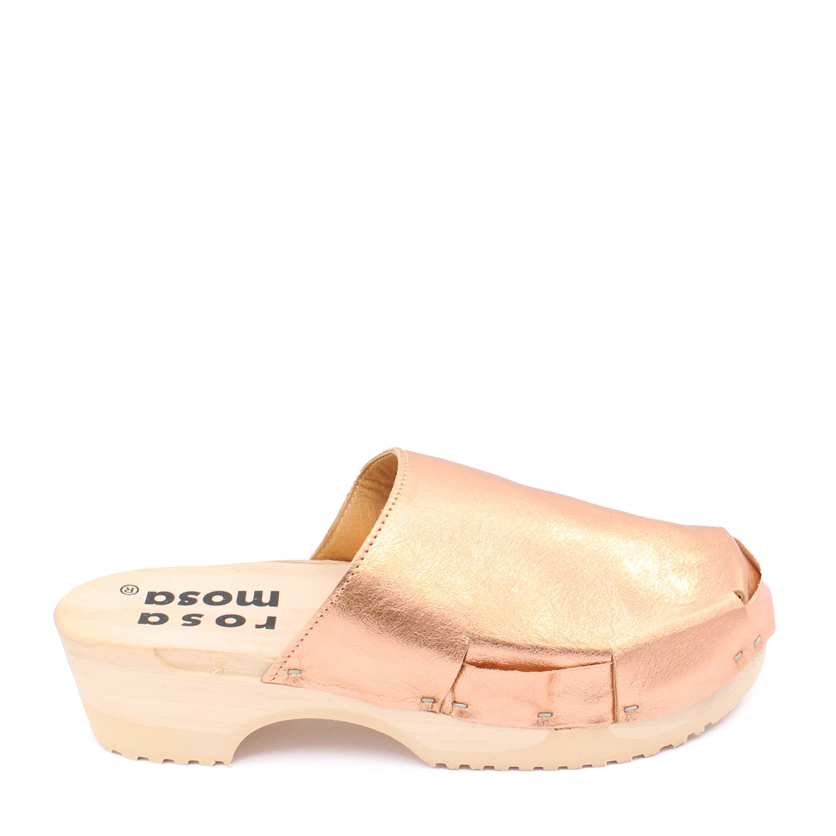DONAU SIMPLE Metallic + Leather Clogs + Copper – rosa mosa