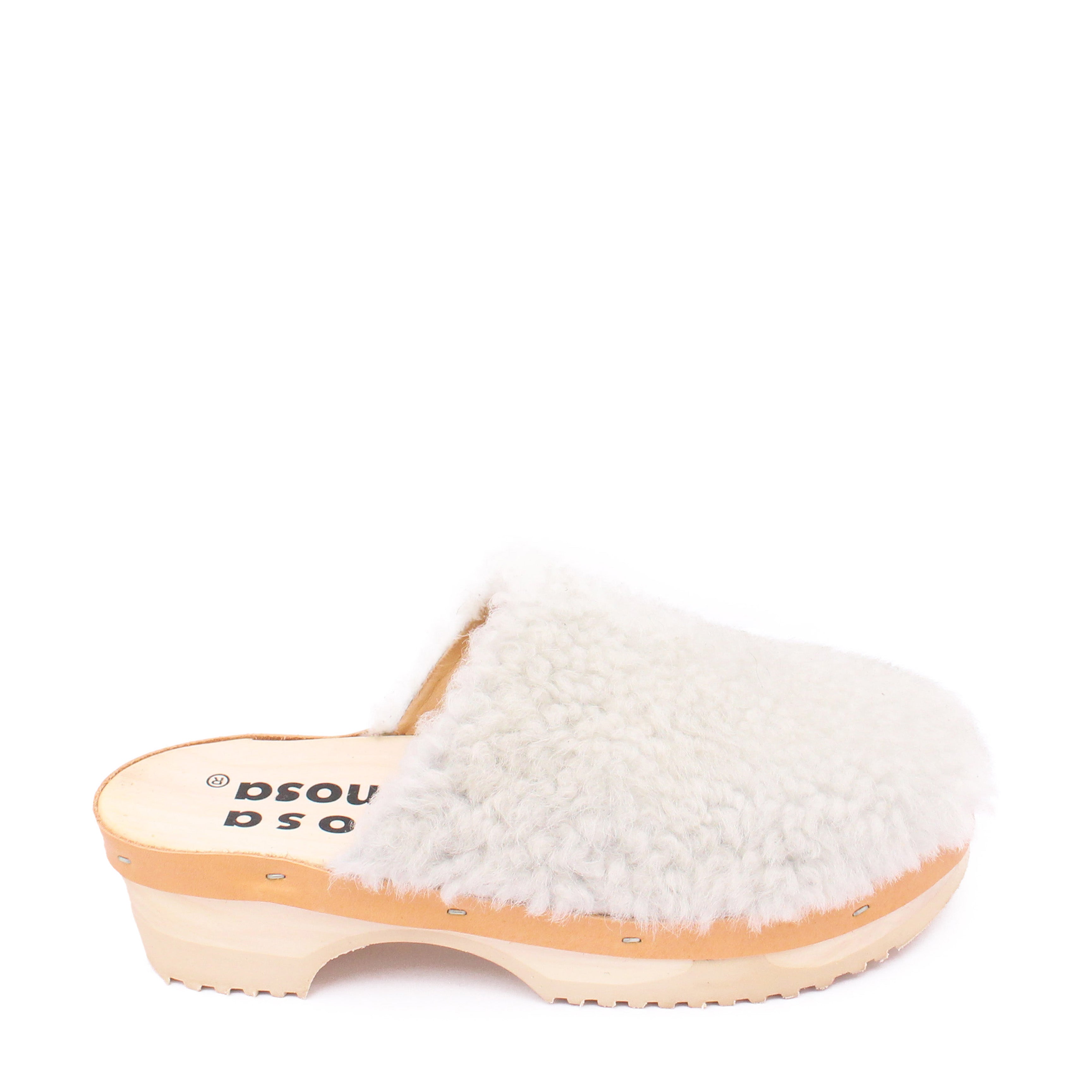 PANTO CURLY + Shearling Clog Shoes + Natural – rosa mosa