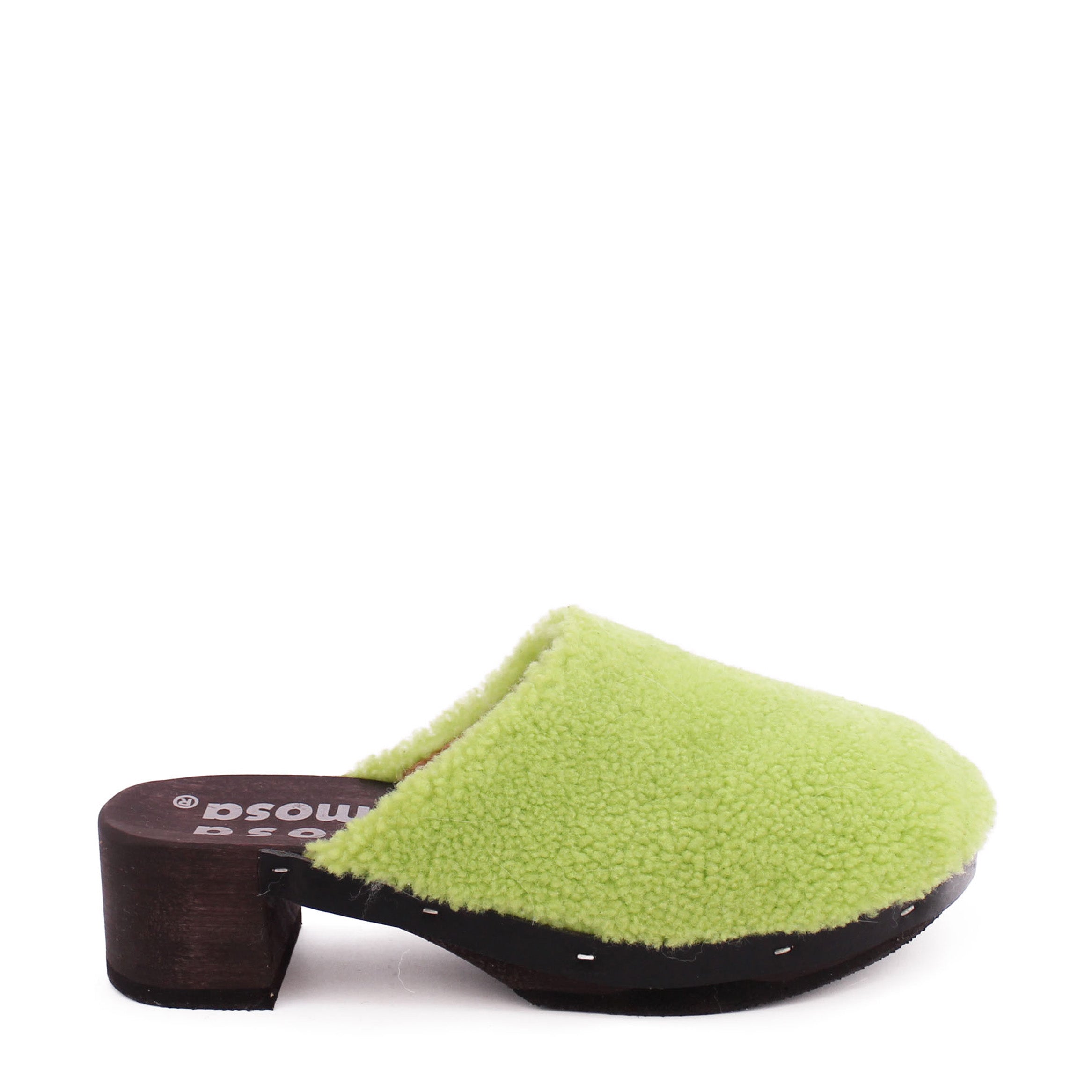ROCCO CURLY + Shearling Clogs + Lime – rosa mosa